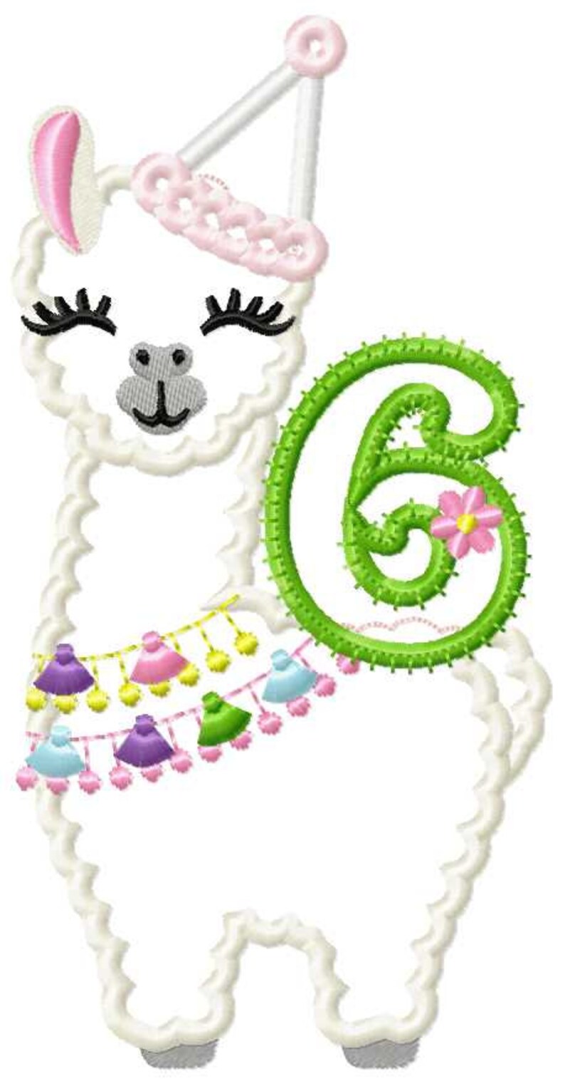 Llama Alpaca Birthday Hat Number Set 1 9 Applique Designs - Etsy