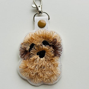 Dog Keychain Puppy Poodle Maltipoo Cockapoo Goldendoodle Key Fob Snap ...