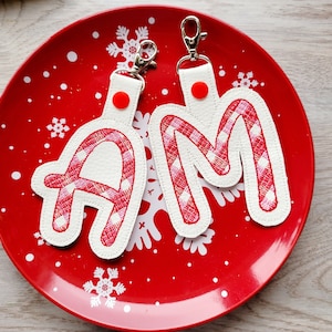 Big Candy Key Fob Snap Tab Gingham Tartan Monogram Letters A-Z and ...