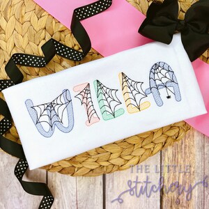 Spiderweb Font Embroidery Spider's Web Alphabet Halloween Cobweb Spooky ...