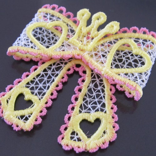 FSL Bow With Hearts 3D Machine Embroidery Design. Free - Etsy