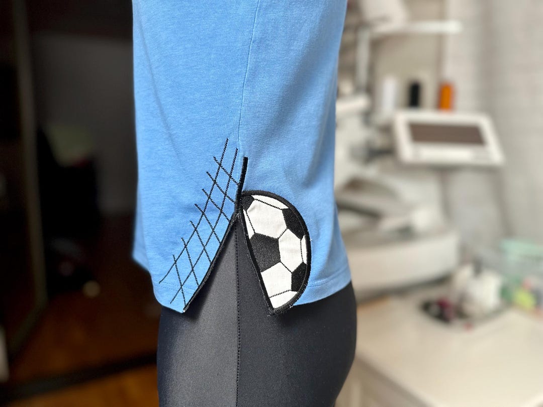 Sports Soccer Ball Split Seam Side Bow Applique Machine Embroidery ...