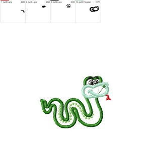 Snakes SET of 2 Single Snake Fill Stitch and Applique Machine ...