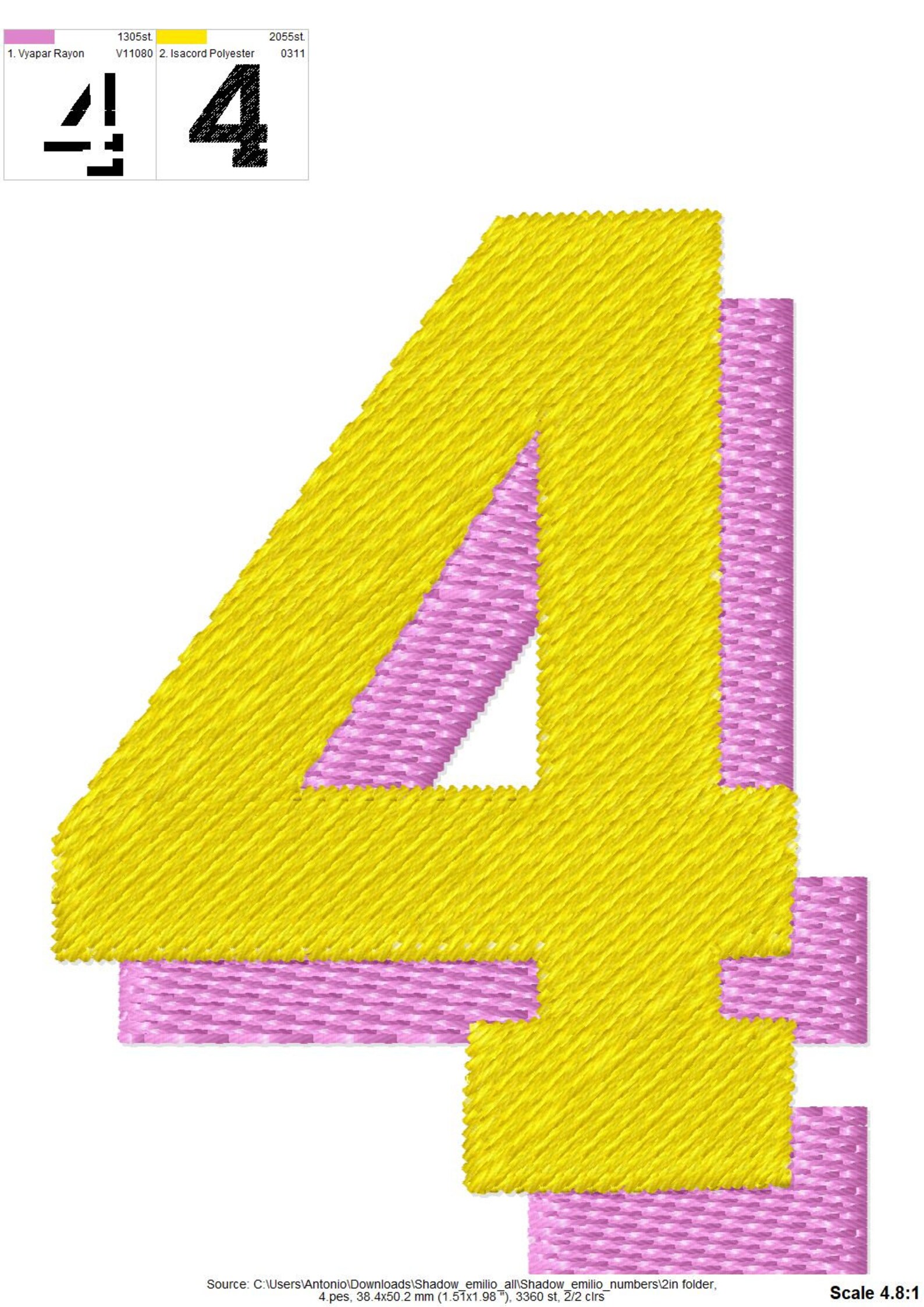 Block Type Shadow Numbers Fill Stitch Machine Embroidery Designs ...