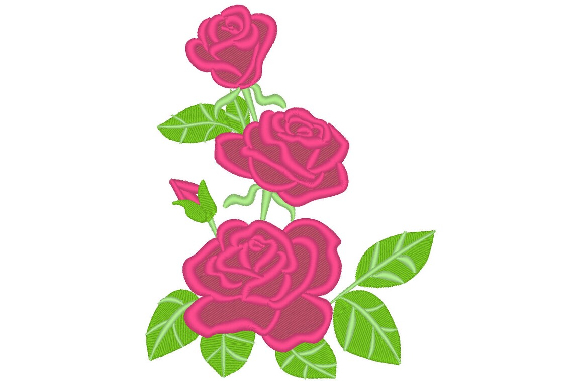 Awesome Rose Applique and Embroidery Designs Beautiful Rose | Etsy