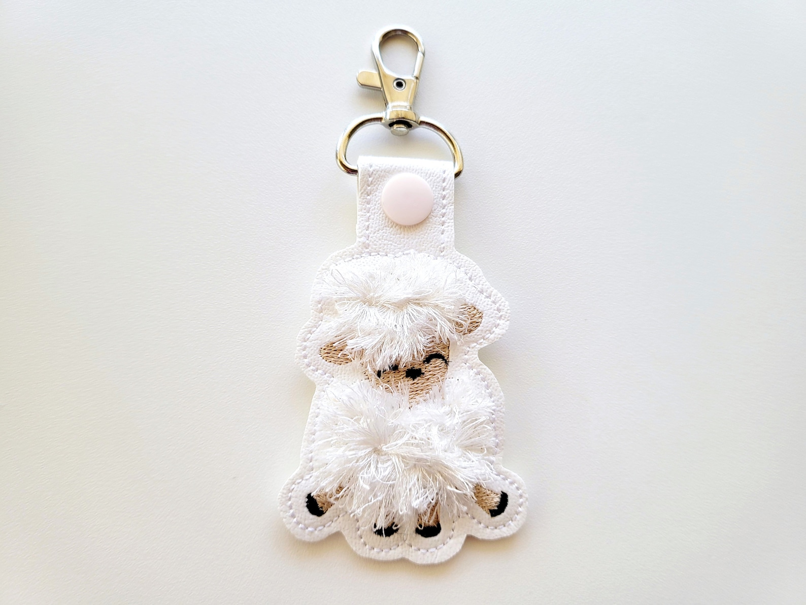 Fringed Sheep Key Fob Snap Tab in the Hoop Machine Embroidery Designs ...