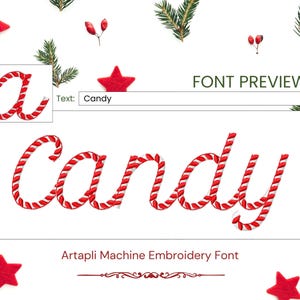 Candy Classy FONT Candy Cane Stitch 2 Colors Alphabet Letters Numbers ...