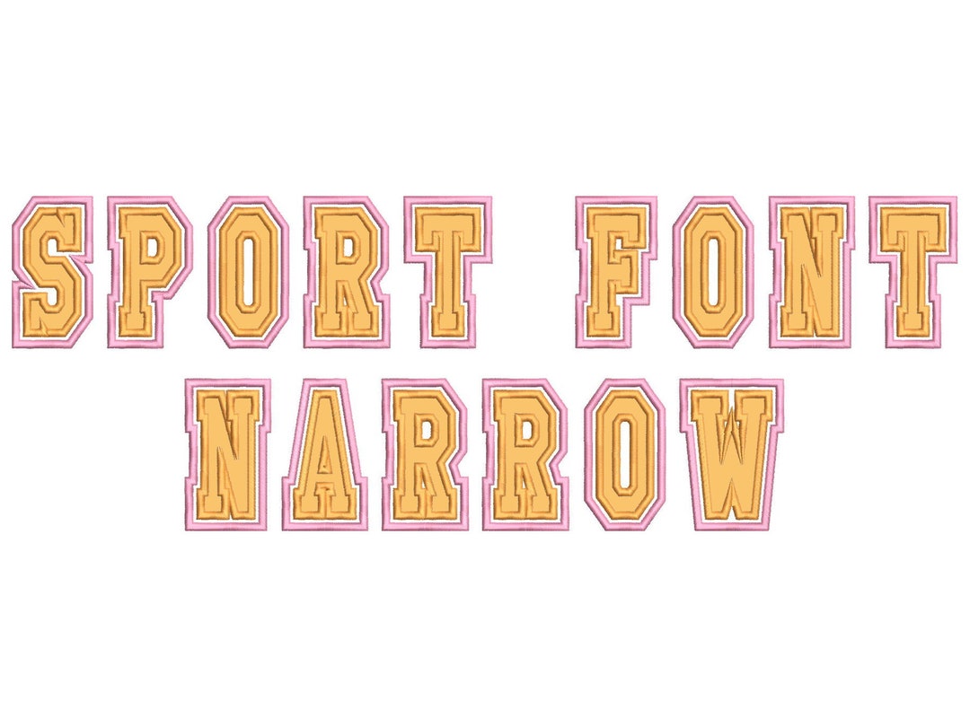 Double Applique Thin Narrow FONT Athletic Sport High School Team ...