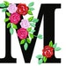 Roses Floral Individual Letter M Garden Flag Monogram Roses Crown ...