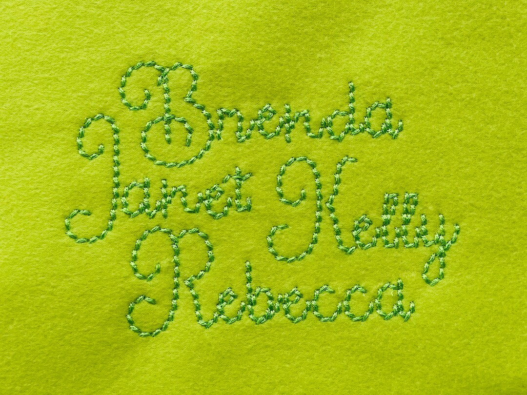 Hand Stitch Effect FONT Back Stitch Alphabet Letters and Numbers ...