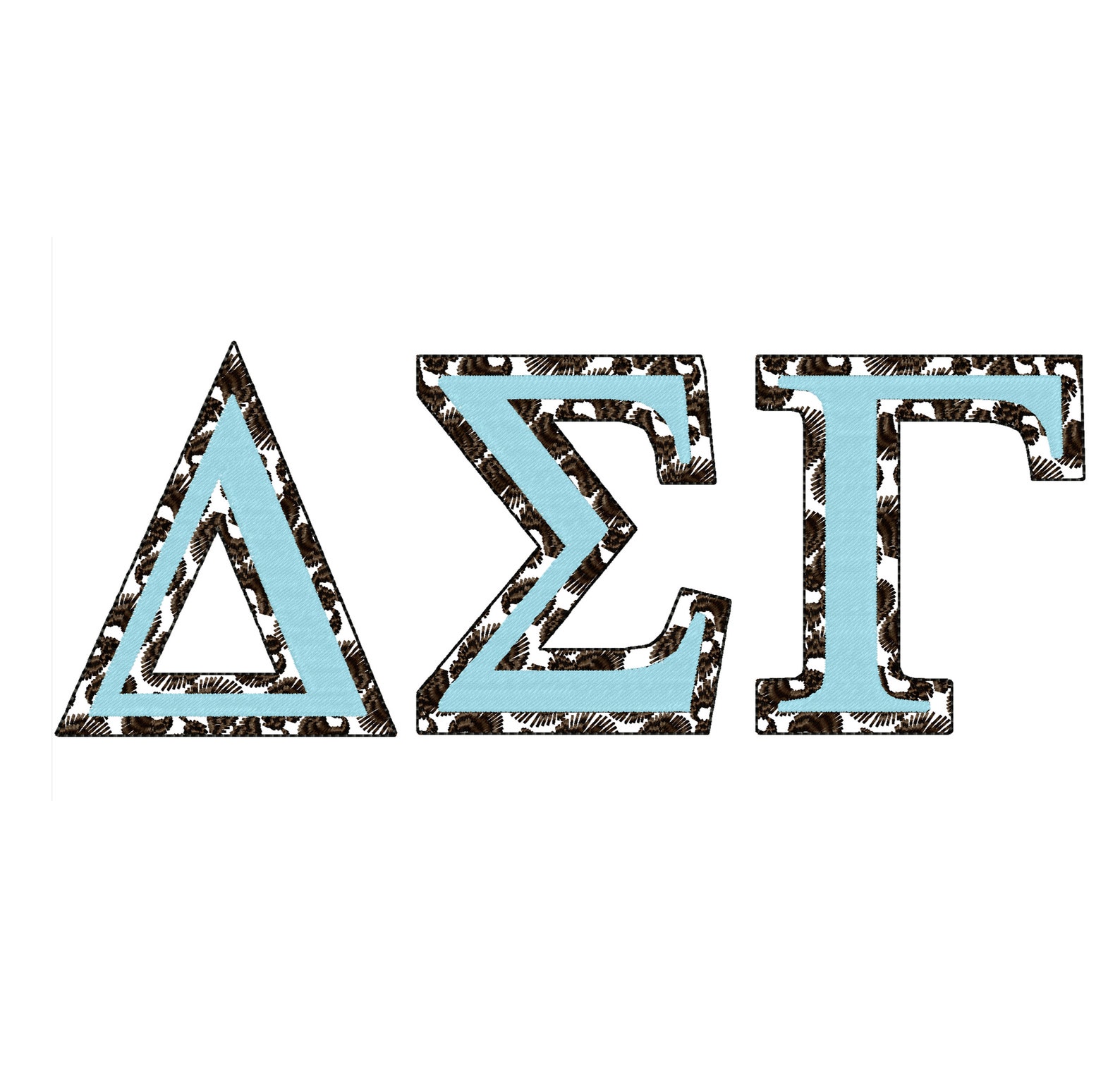 Classic Sororities Greek Alphabet Leopard Print Greek Font, Alphabet ...
