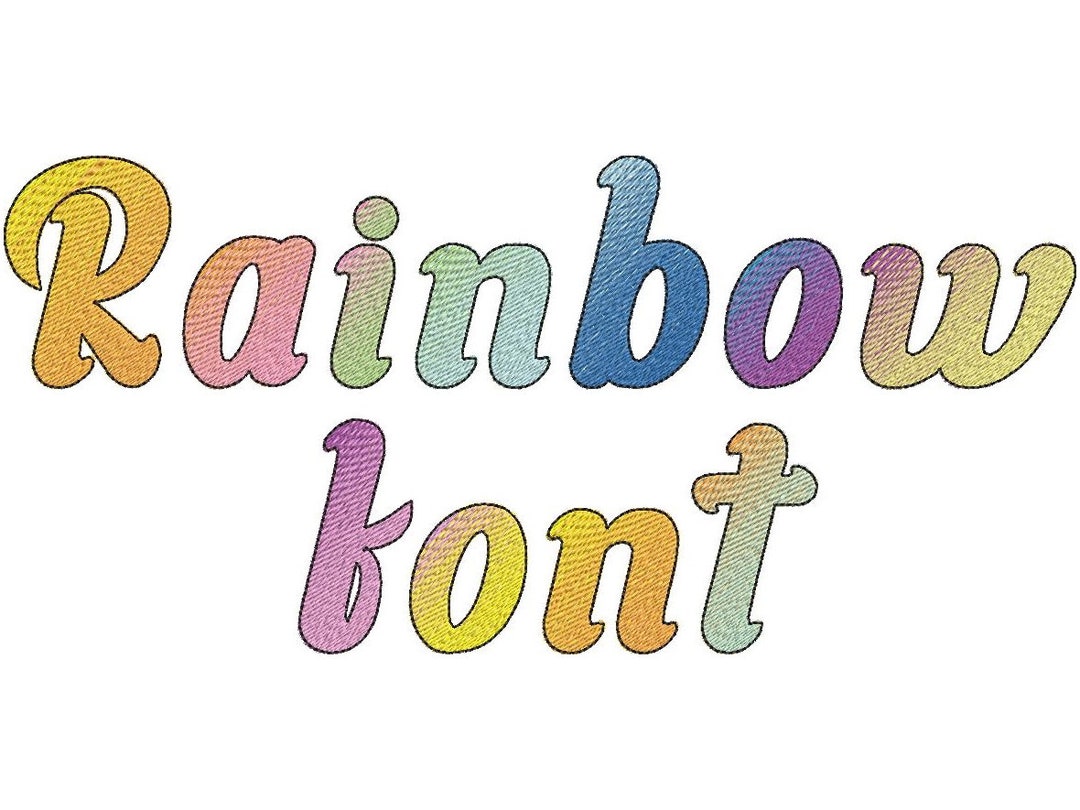Rainbow Iridescent 2 Color Gradient FONT Monogram Alphabet Machine ...