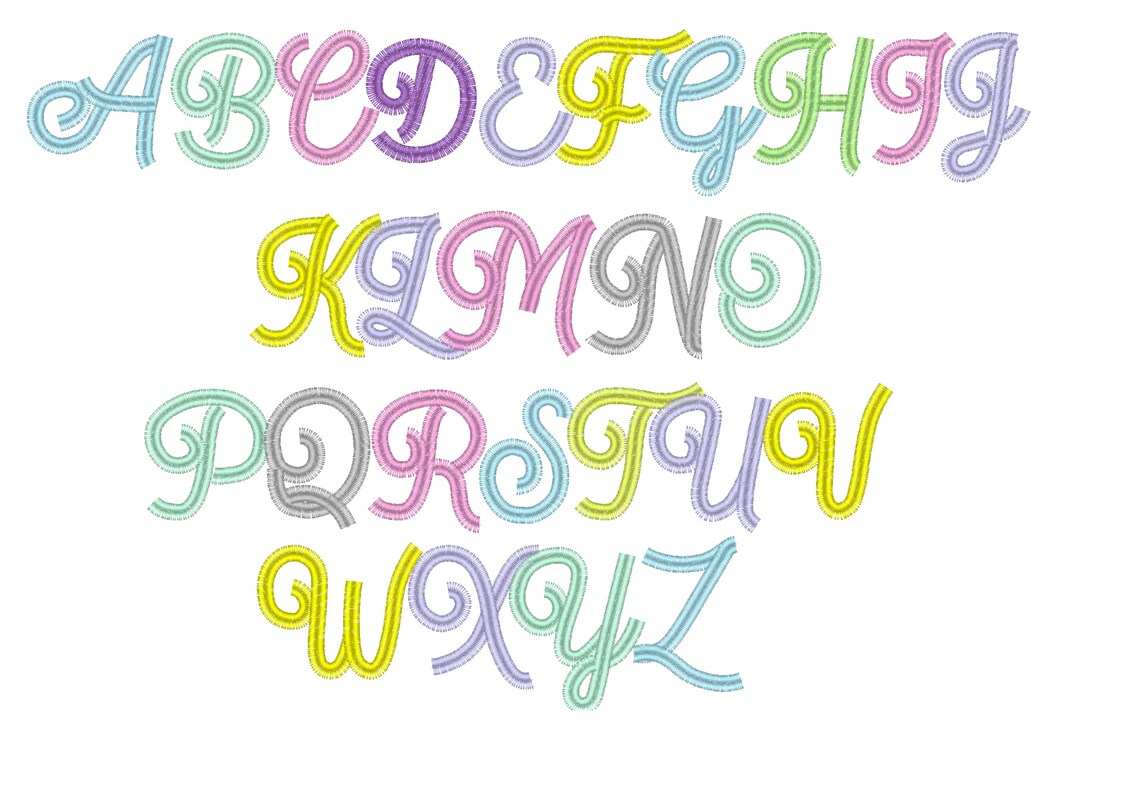 Connected Fringed FONT Alphabet Letters Machine Embroidery Designs in ...