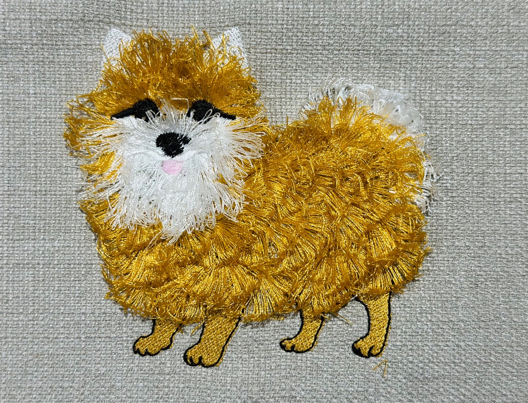 Pomeranian Fringe Dog Fluffy Chenille Puppy Machine Embroidery Designs ...