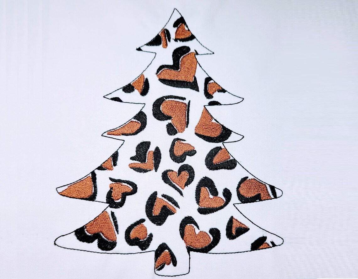 Leopard Print Christmas Tree Woodland Tree Light Stitch - Etsy