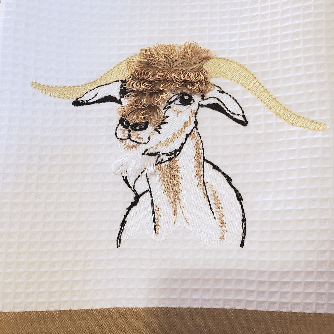 Fringed Fluffy Goat Hair Goat Farm Animal Machine Embroidery Designs ...