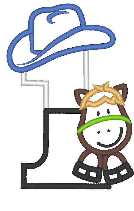 Little Cowboy Birthday Number 1 NUMBER ONE Machine | Etsy