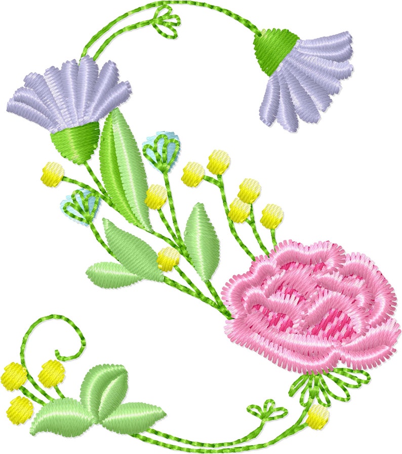 Meadow Flowers Font With Uppercase and Lower Case Letters - Etsy