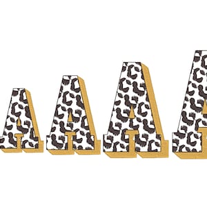 Wild Animal Print Fonts SET of 5 Patterned Font Tiger Zebra Leopard ...