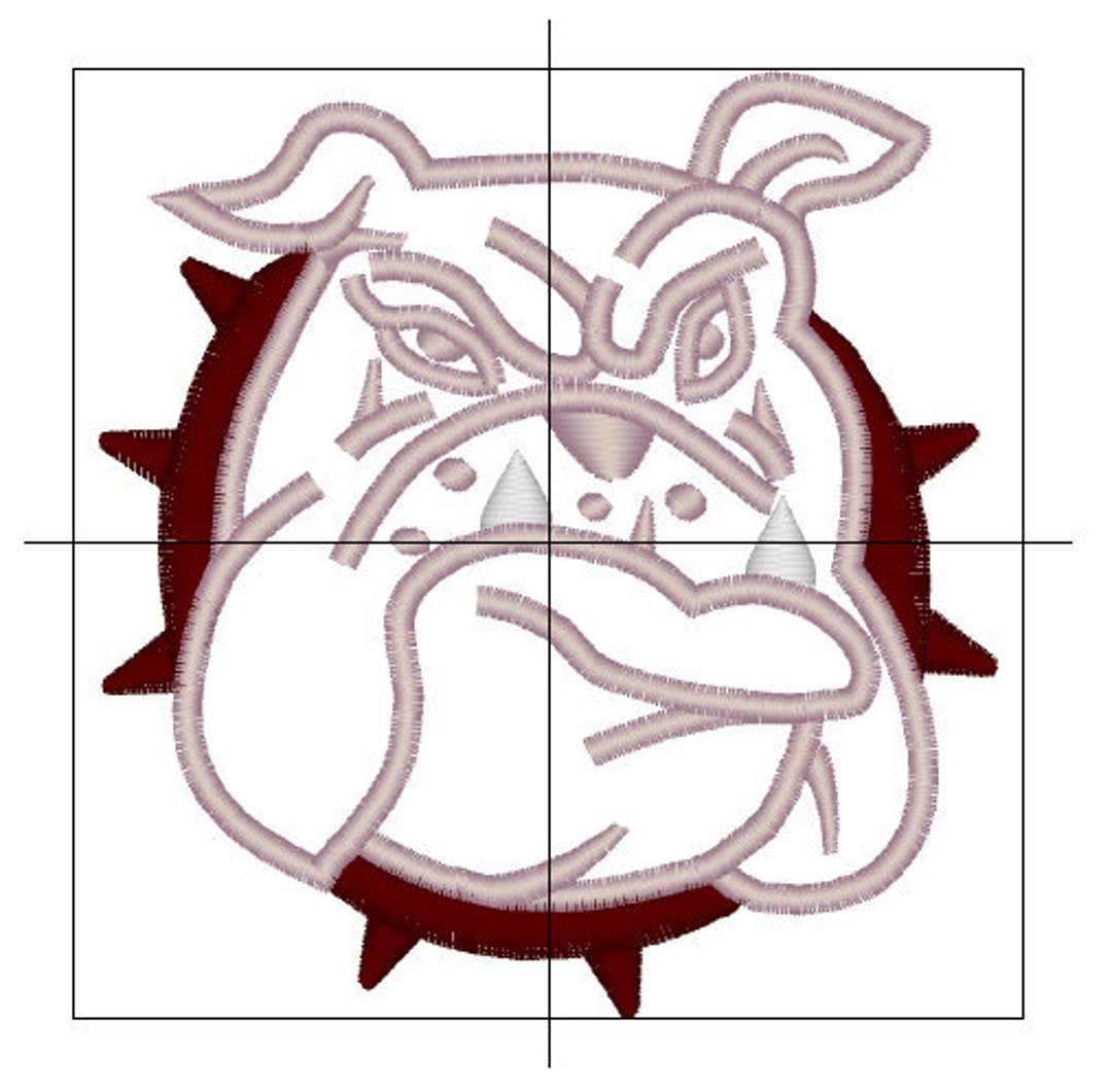 Bulldog - Machine Embroidery Applique and Fill Stitch Design, INSTANT ...