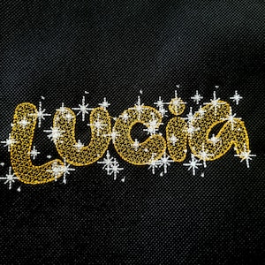 Sparkle Glitter FONT Night Starry Sky Alphabet Kids Girl Princess Name ...