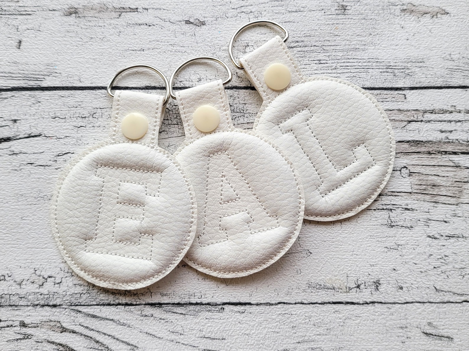 Special Puffy Puff Foam Round Shape Key Fob Snap Tab Monogram - Etsy
