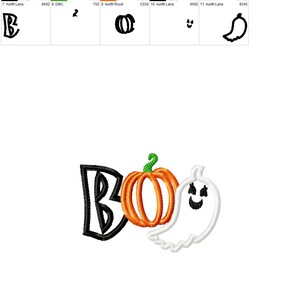 Boo Little Boo Ghost With Pumpkin Halloween Applique Machine Embroidery ...