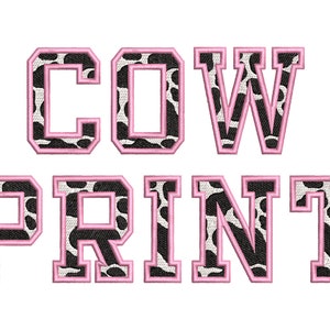 Cow Print Block Font Fill Stitch Alphabet Letters Machine Embroidery ...