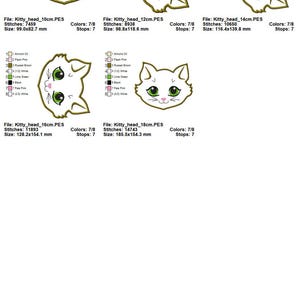 Little Kitty Cat Head Face Applique Machine Embroidery Designs Cute Cat ...