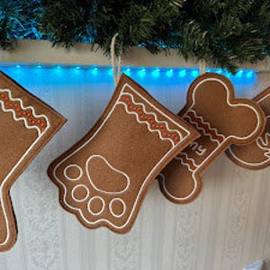 Christmas Stocking SET of 4 Types Simple Felt in the Hoop ITH Project ...