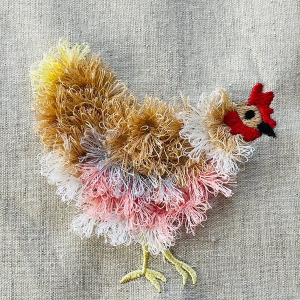 Fringed Chickens Embroidery Design - Etsy