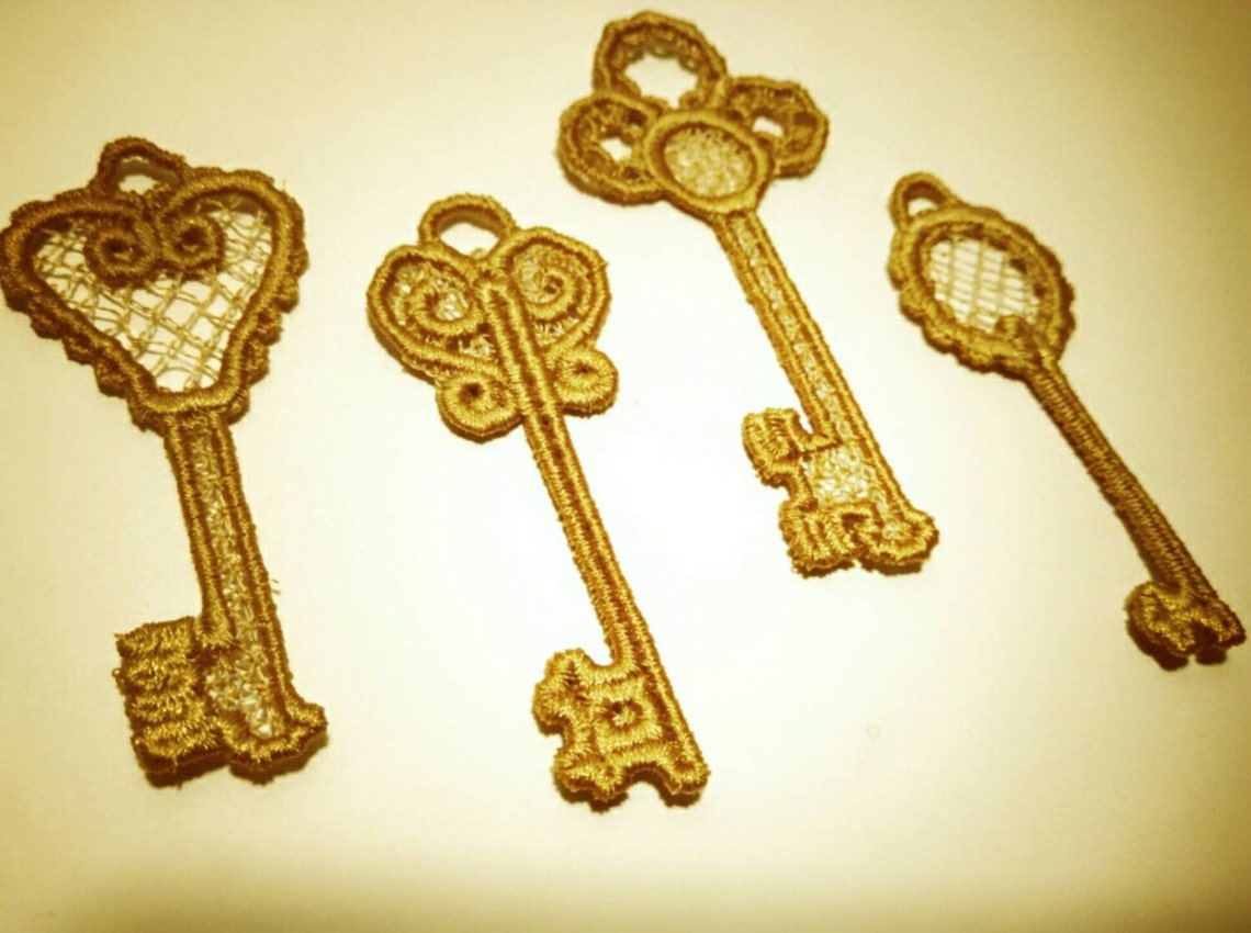 Steam Punk Skeleton Lace Keys FSL Free Standing Lace Key - Etsy