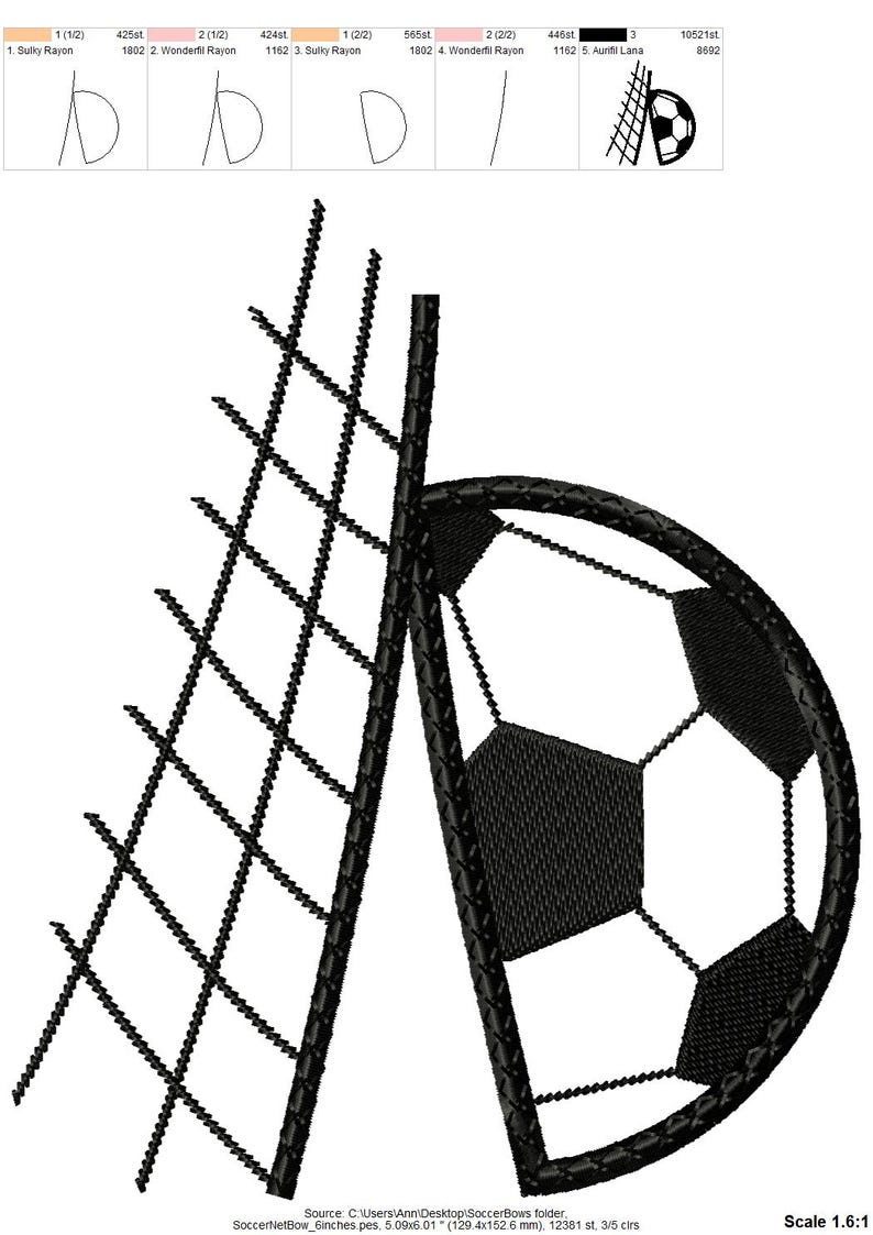 Sports Soccer Ball Split Seam Side Bow Applique Machine Embroidery ...