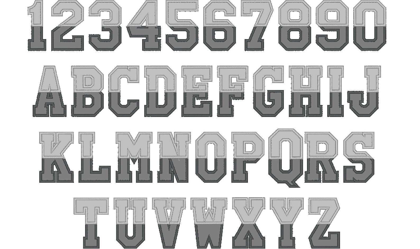 2 Colors ATHLETIC Block Font Split Divided Collegiate Varsity Split ...
