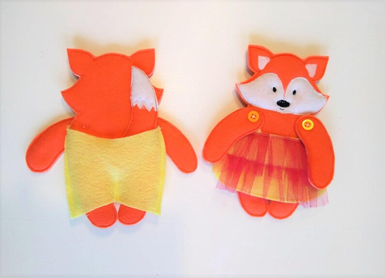 Paper-doll Fox and Clothing in the Hoop Felt Simply Project ITH Machine ...