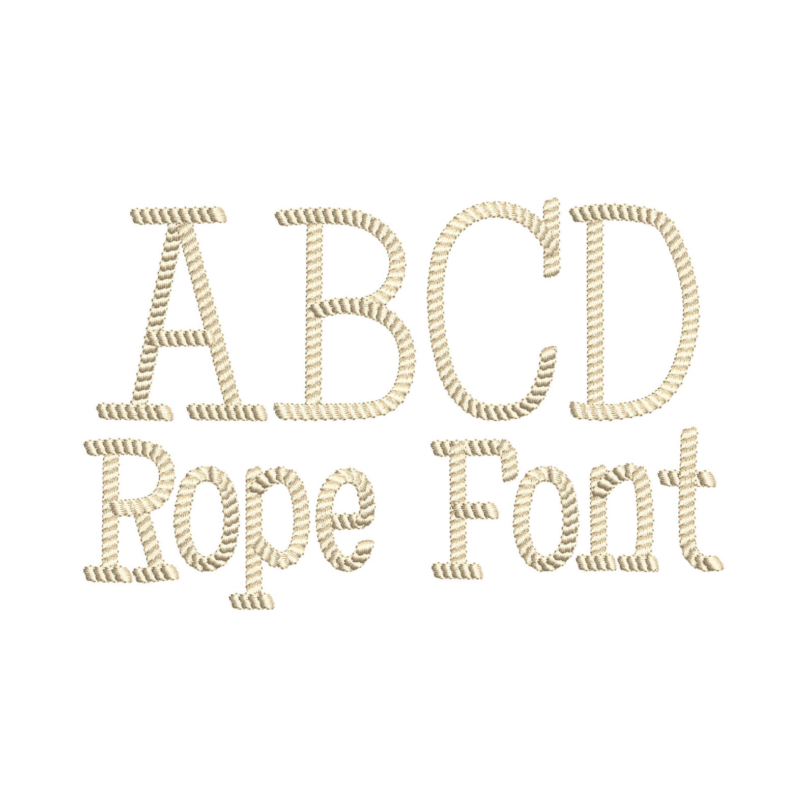 Rope FONT Alphabet Letters and Numbers Machine Embroidery Designs in ...