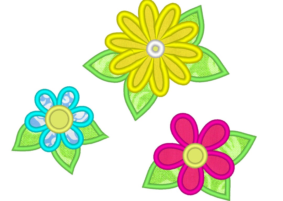 Summer, Beautiful Flowers Applique Collection / 3 Different Types ...