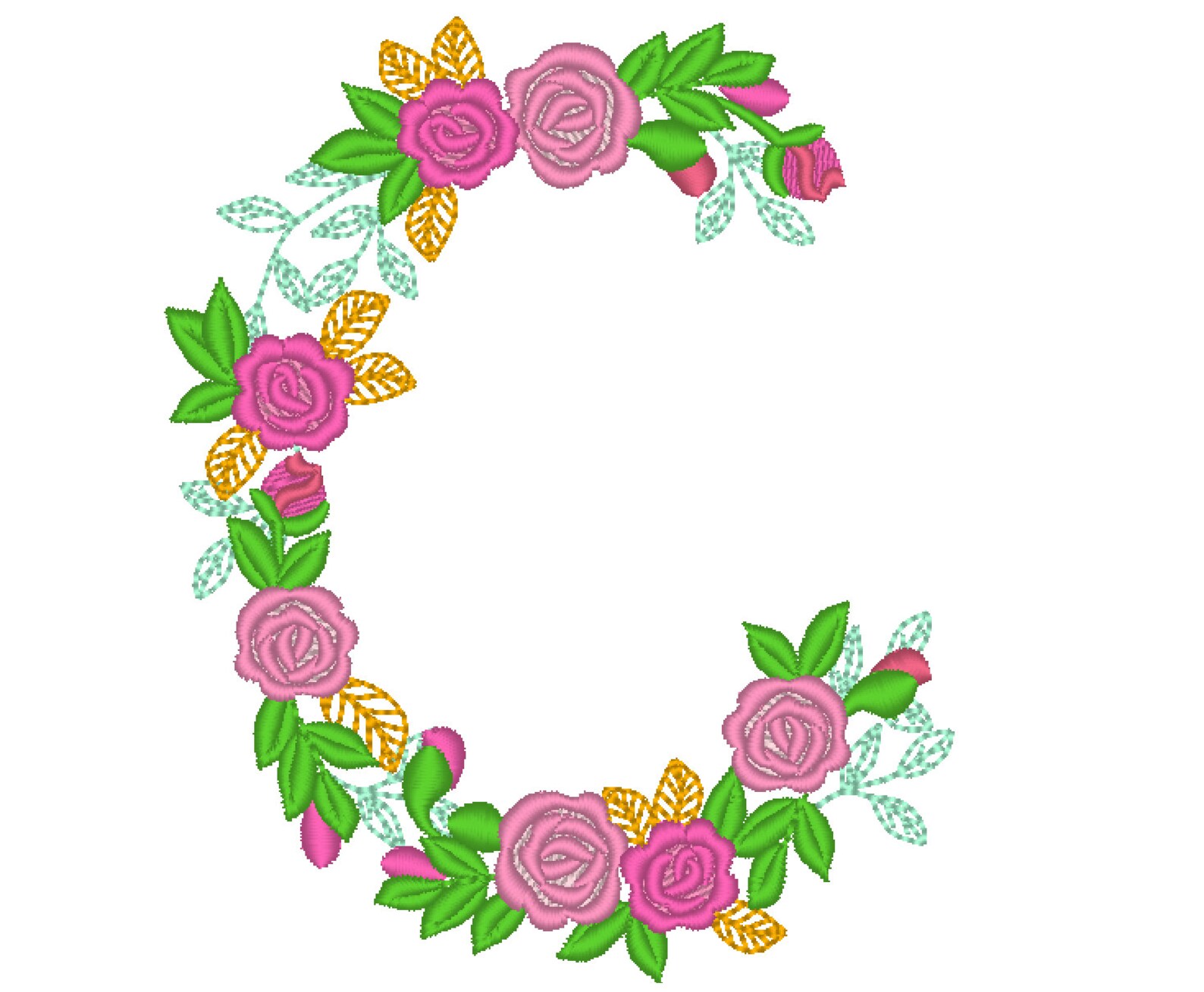 Delicate Roses Floral Letter C Garden Flag Monogram Flowers Flower ...