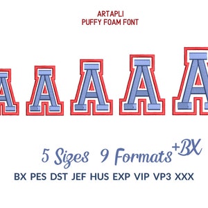 Puff Sport Varsity Embroidery Font Applique Machine Embroidery Designs ...