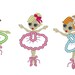 Girls Ballerinas Set 3 Types Machine Embroidery Applique Designs for ...
