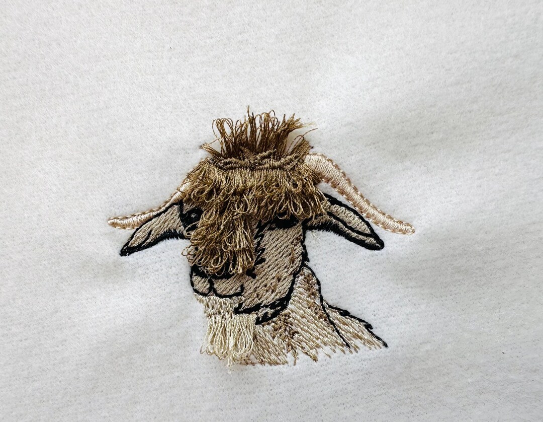 Mini Goat Fringed Fluffy Fur Hair Farm Animal Machine Embroidery ...