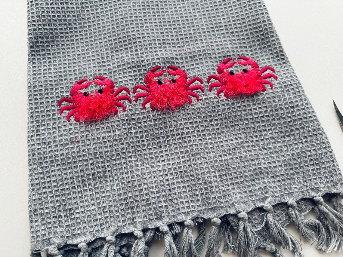 Cute Mini Fluffy Crab Fringed Fur Chenille Summer Beach Sea Animal ...