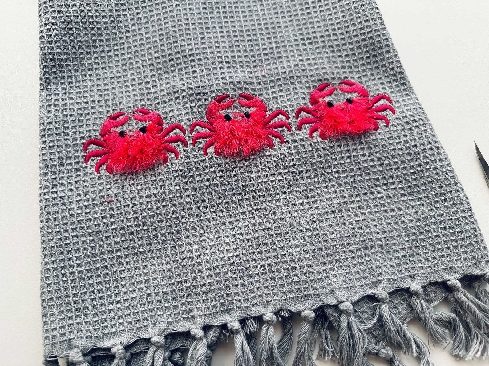 Cute Mini Fluffy Crab Fringed Fur Chenille Summer Beach Sea Animal ...