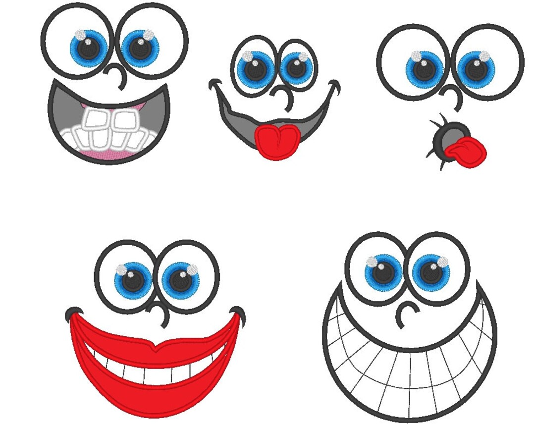 Funny Toy Faces Machine Embroidery Designs SET of 5 Types for Hoop 4x4 ...