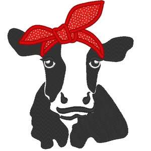 Cow Face, Cow Head, Cow With Bandanna, Farm , Cow Applique, Little ...