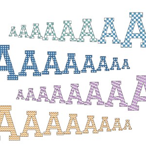 SET of 4 Patterned Font Dots Checks Waves and Cubes Alphabet Letters ...