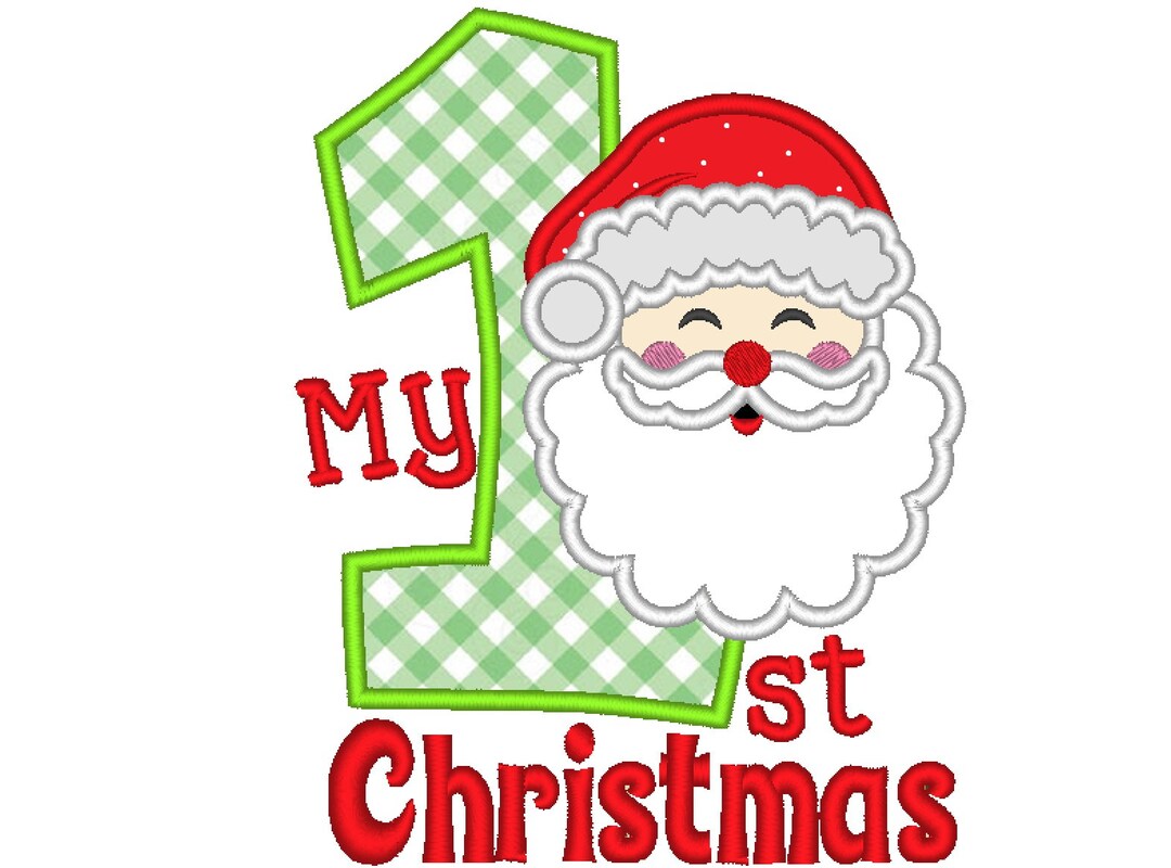 My 1st Christmas Santa Claus, Christmas Applique Machine Embroidery ...