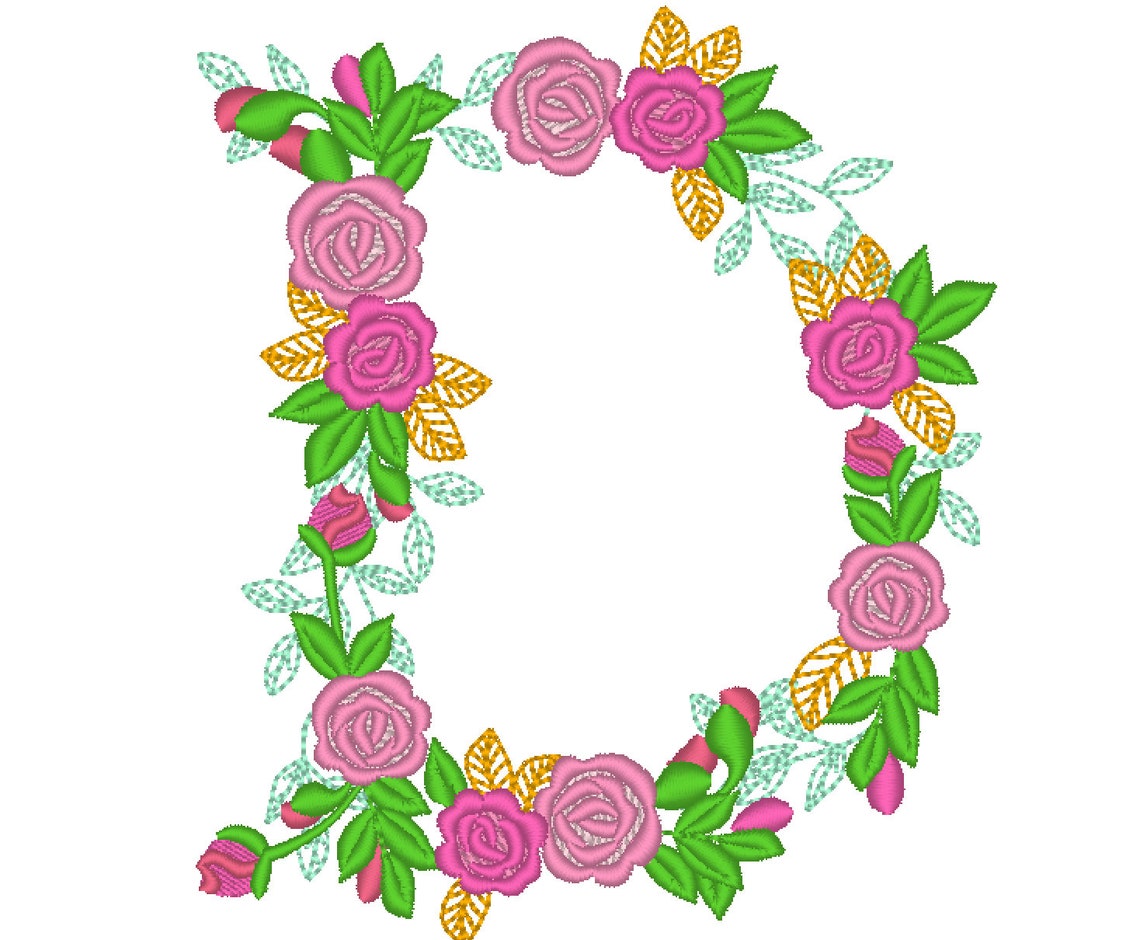 Delicate Roses Floral Letter D Garden Flag Monogram Flowers - Etsy