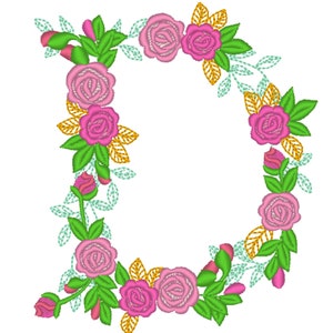 Delicate Roses Floral Letter D Garden Flag Monogram Flowers Flower ...
