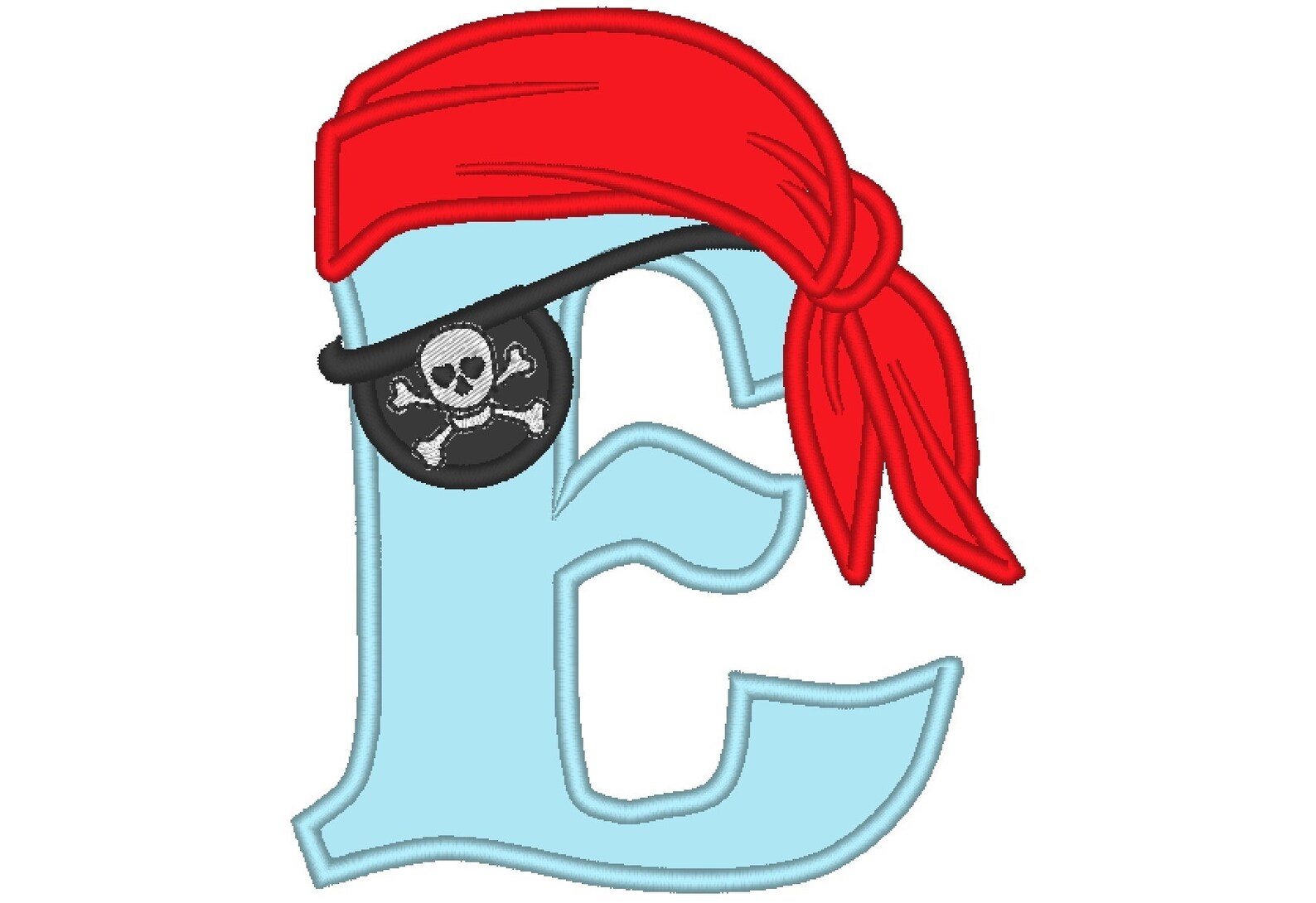 Pirate Alphabet Embroidery Letter E Machine Embroidery - Etsy
